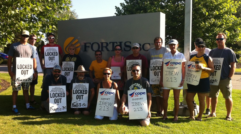 FortisBC locks out IBEW Local 213 - TEAMSTERS LOCAL UNION NO. 213
